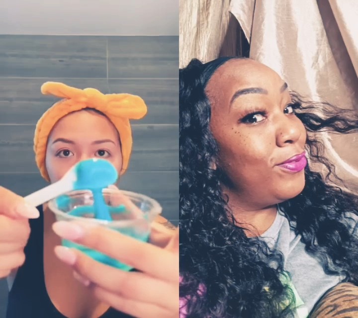 Reaction Blue Slime Face Mask 🎭#beautyadvice #reaction #skincaretips # ...