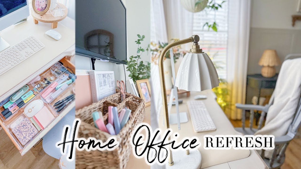 HOME OFFICE MAKEOVER // COTTAGE FARMHOUSE HOME OFFICE RESTOCK ...