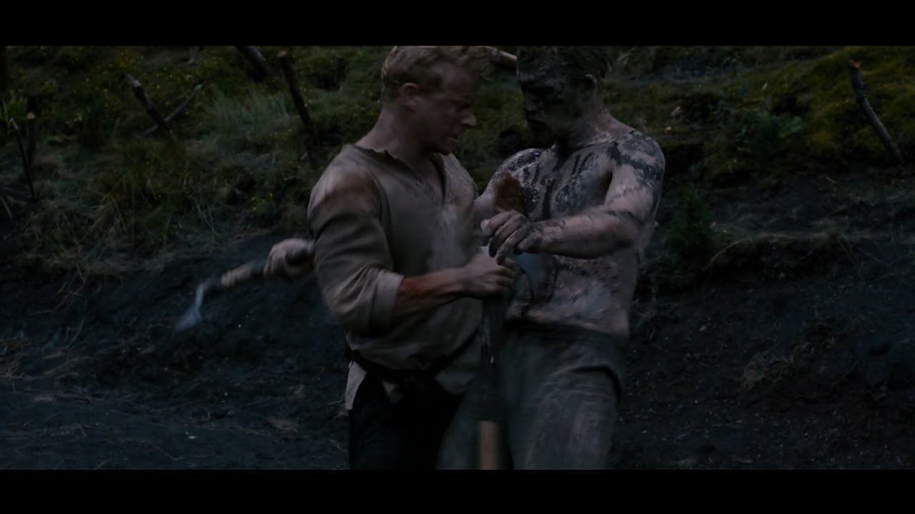 Handsome viking gets a crosswise navel slice - YouTube