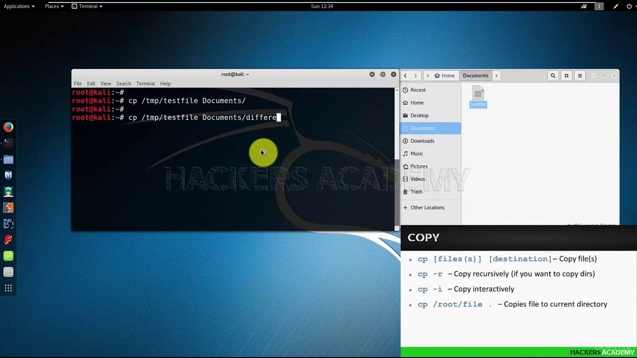 Kalilinux Chapter 2 12 Copying Files And Directories Youtube