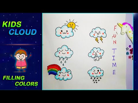 Cloud Mood Drawing | easy learning for kids | Study time - YouTube