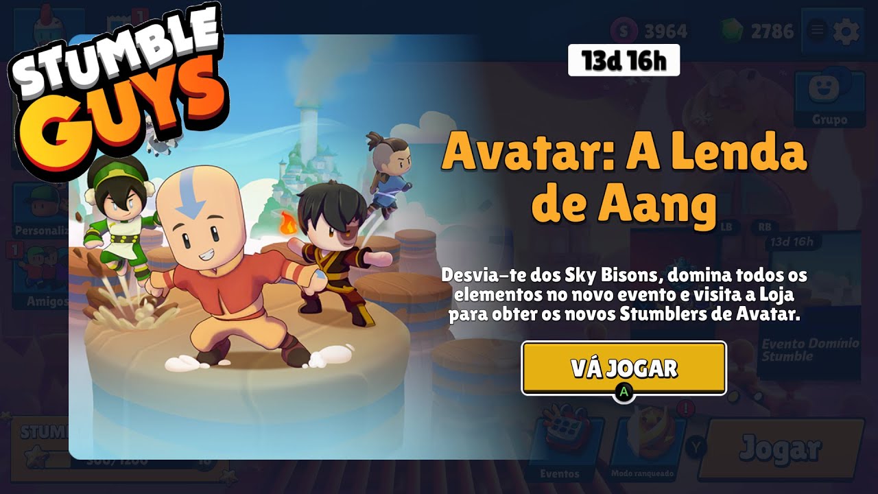 STUMBLE GUYS AVATAR A LENDA DE AANG l XBOX ONE X ♡ ♥ - YouTube