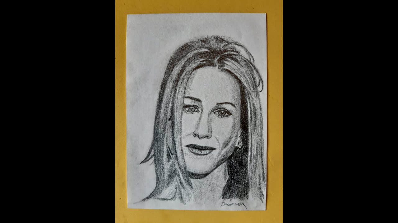 Drawing Jennifer Aniston small sketch - YouTube