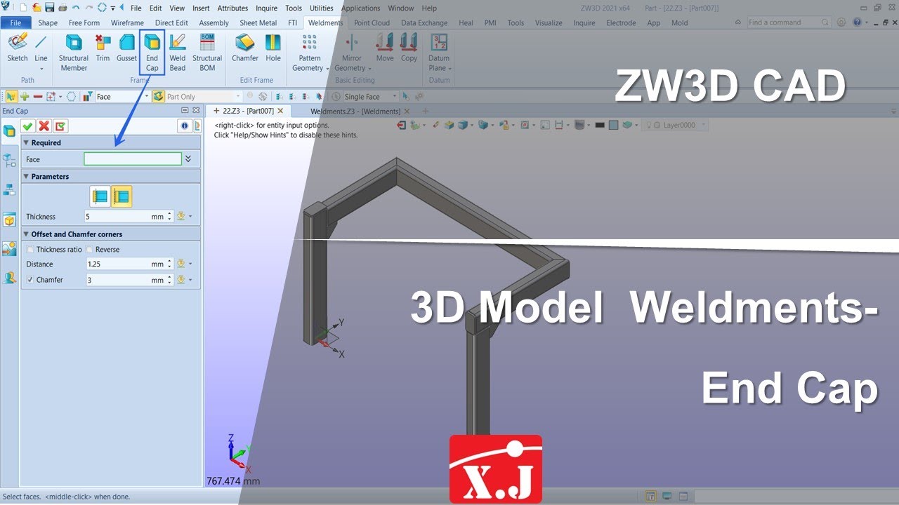 ZW3D คู่มือ สอนการใช้งาน CAD - Frame - End Cap - YouTube