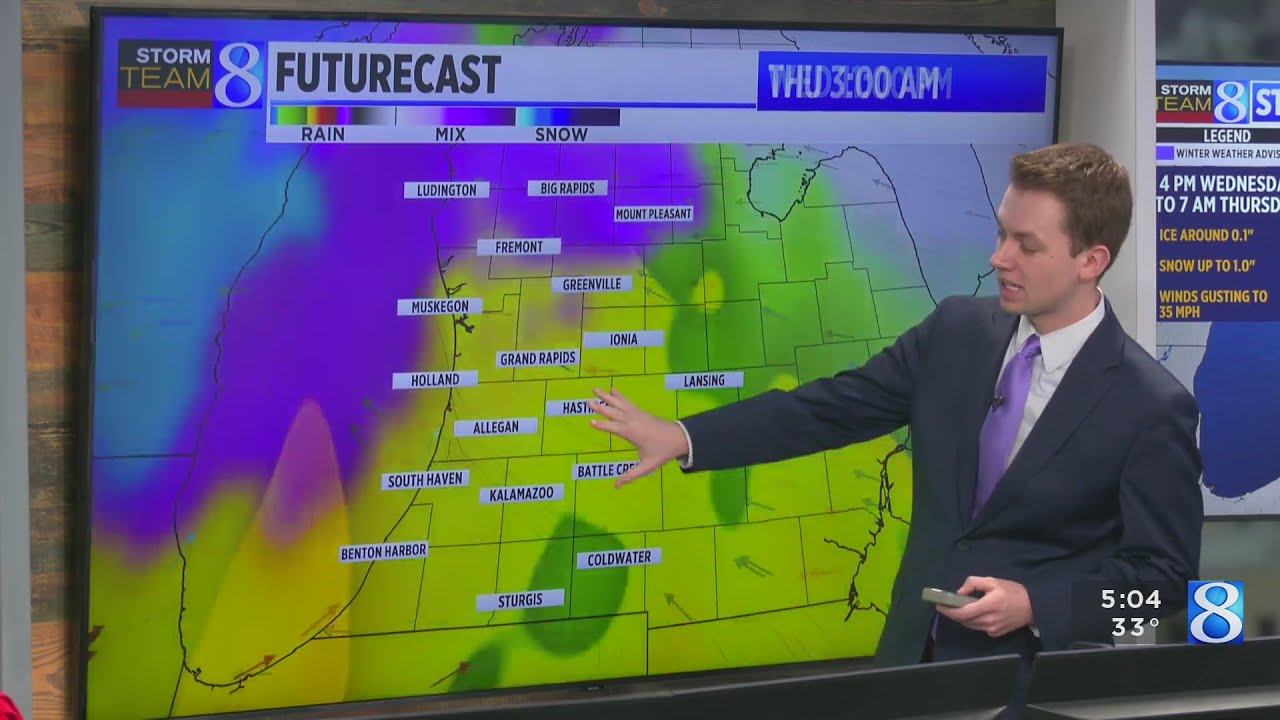 Icy mix late Wednesday; snow starting Friday - YouTube