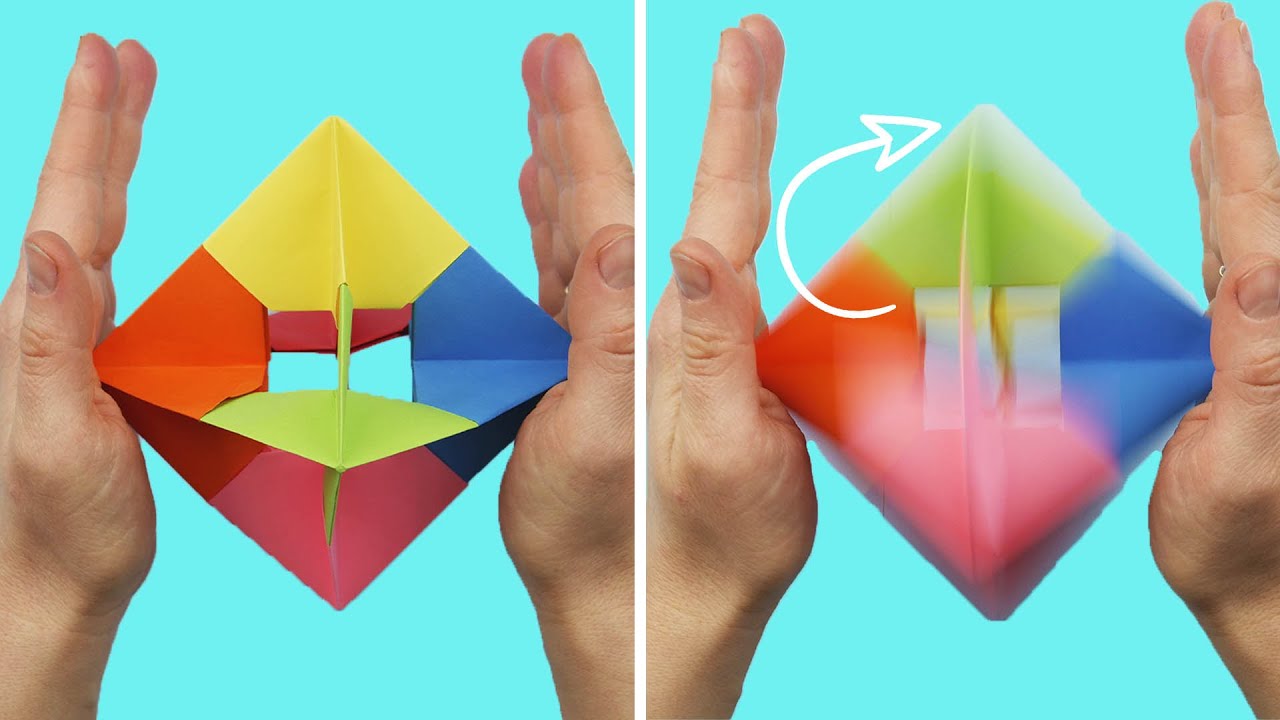 Moving PAPER TOY - Fidget Spinner. Easy Origami PAPER TOYS antistress ...