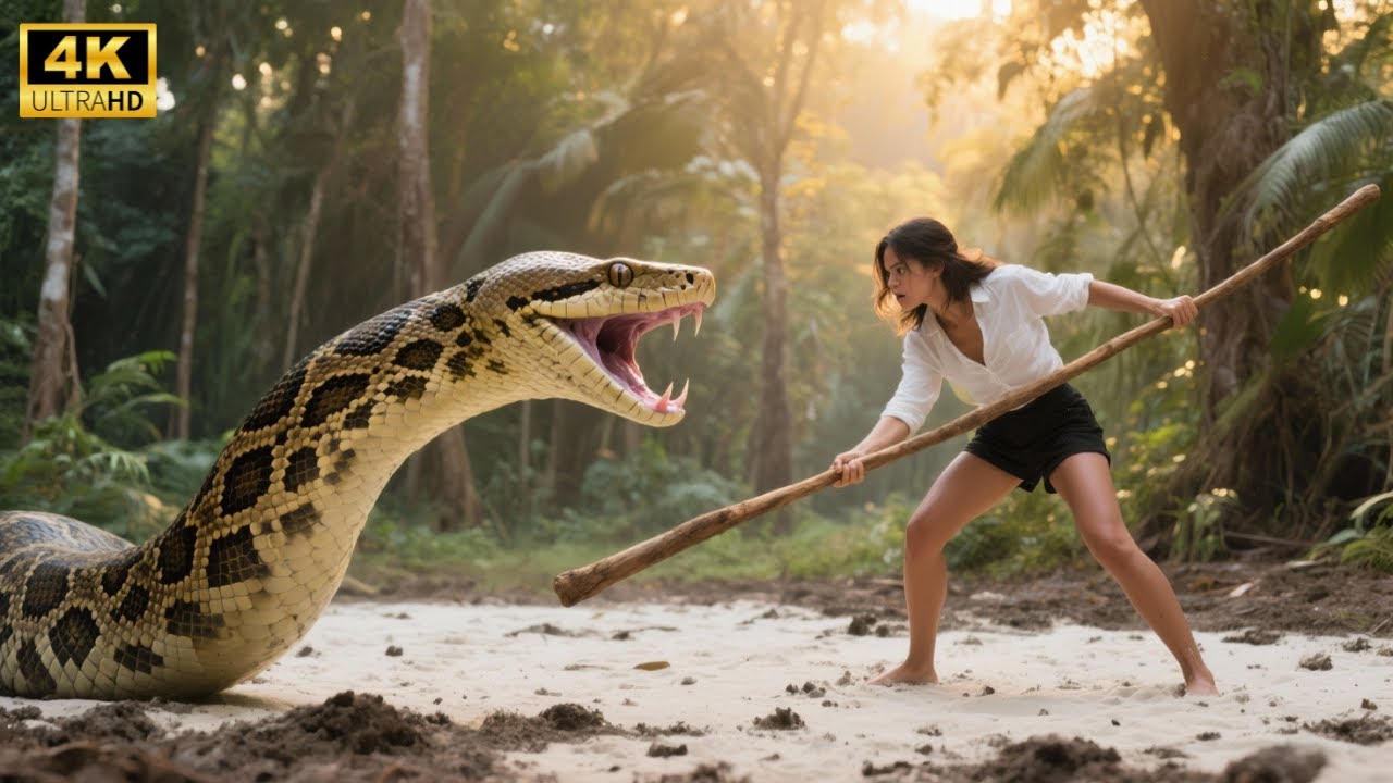 【2025 Adventure Movies】PYTHON HUNT! Girl Stranded in Forest Faces Terrifying Snake Attack! 🐍 ...
