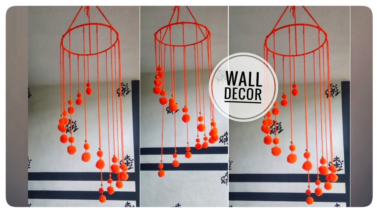 Wall decoration ideas | Wall decor | Wall decor using thread | woollen ...