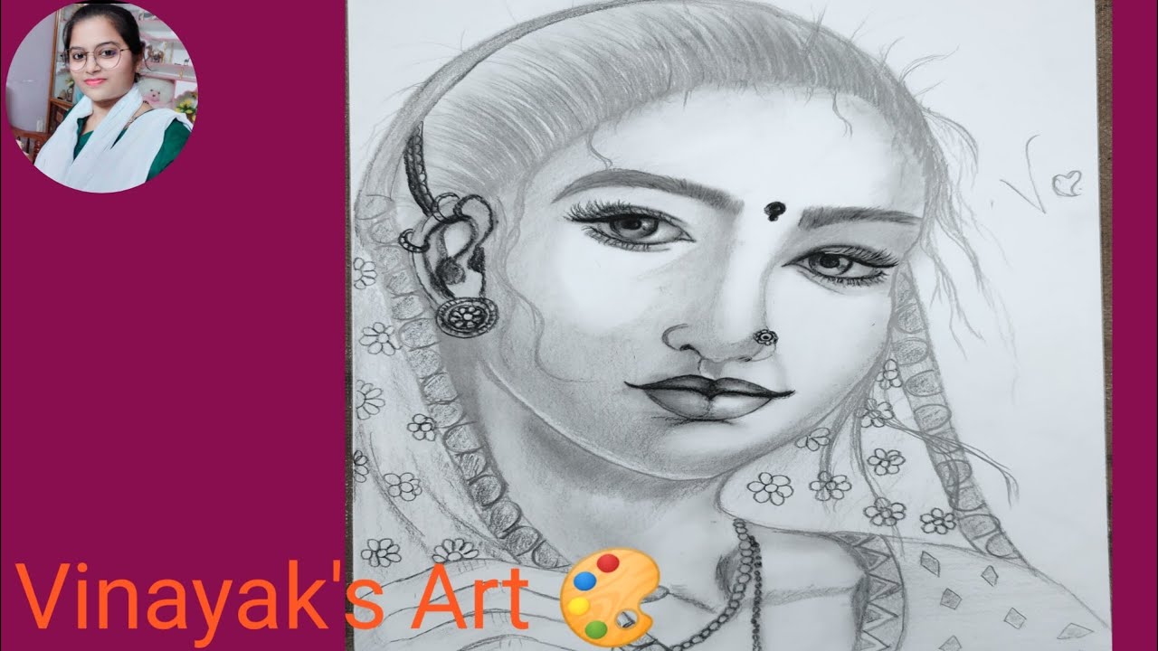 How to draw a beautiful 😍 lady || pencil ️ drawing || easy way with ...