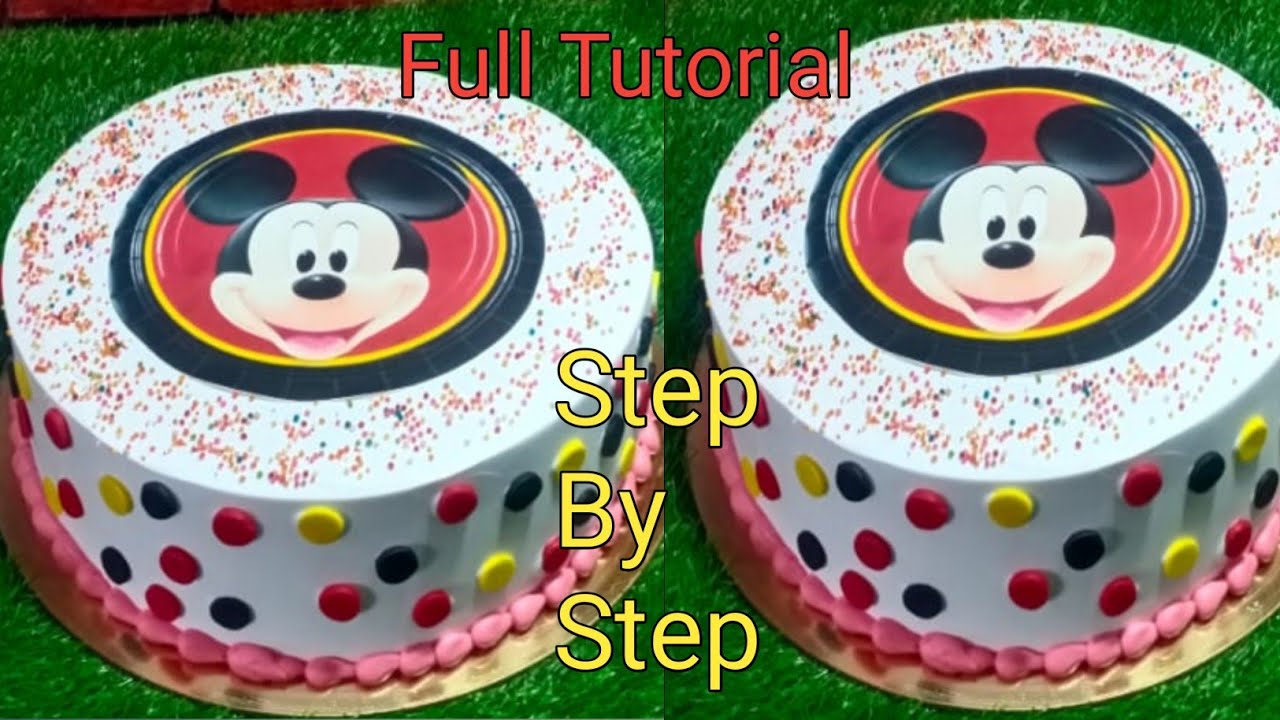 Mickey Mouse Cake Tutorial | Mickey Mouse Photo Cake Design | Mickey ...