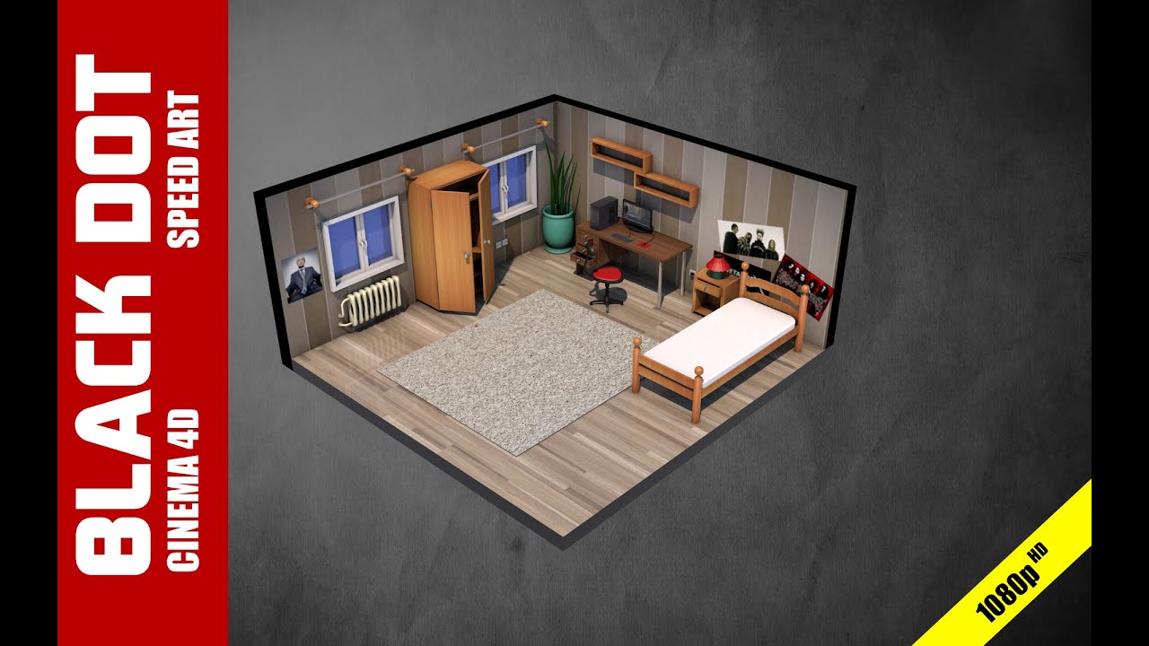 Isometric Room (Speed art) Cinema 4d - YouTube