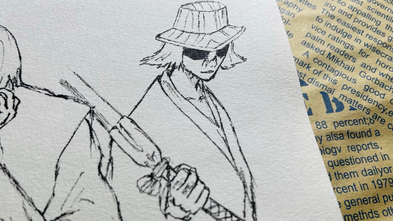 How to draw Urahara Kisuke in 6 minutes - Bleach ( step by step ...