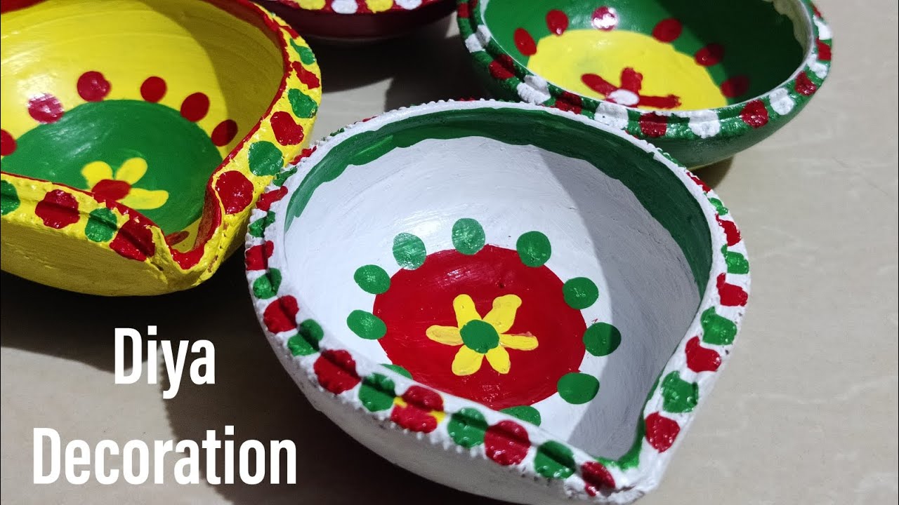 DIY Simple Diya Decoration at Home|Diwali Decoration Ideas|Creative ...