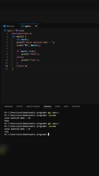 C programming use if else.@FutureAI-y1k #coding - YouTube