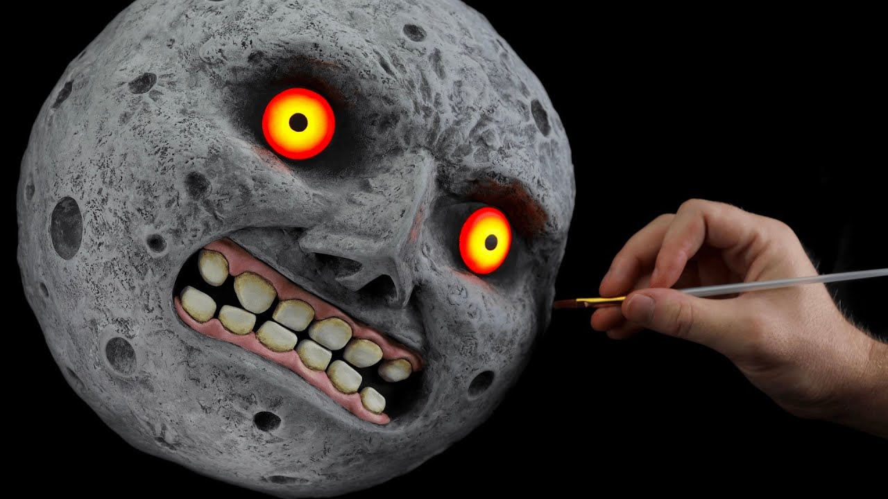 Sculpting a GIANT Zelda Moon with Clay and Glowing LED Eyes - YouTube