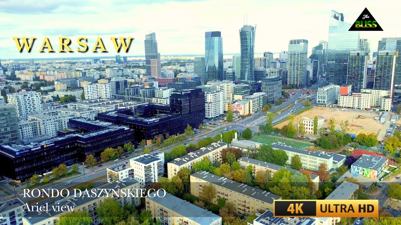 Rondo Daszyńskiego Aerial View | Warsaw Poland 4K Drone Shot | The ...