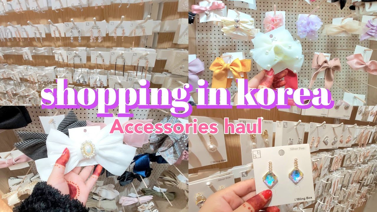 Shopping in korea 🇰🇷 vlog, accessories haul 🎀 Earrings, cute hairclips ...