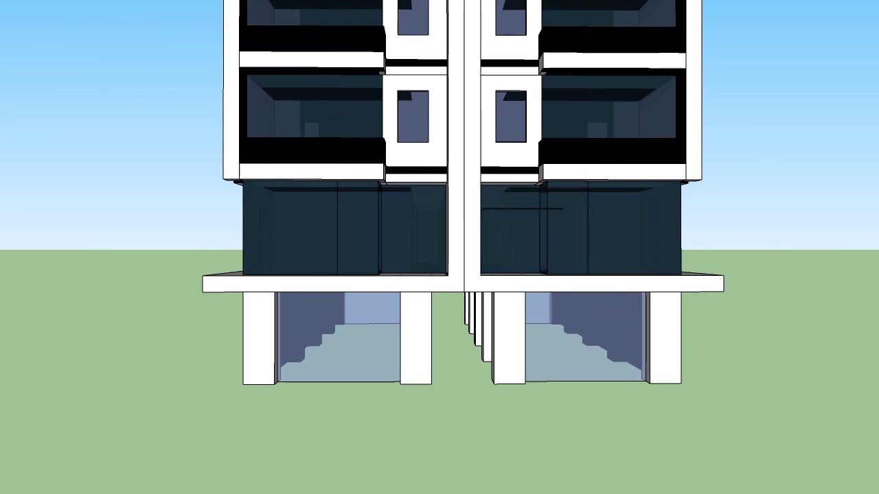 autocad 3D modeling building 5 - YouTube