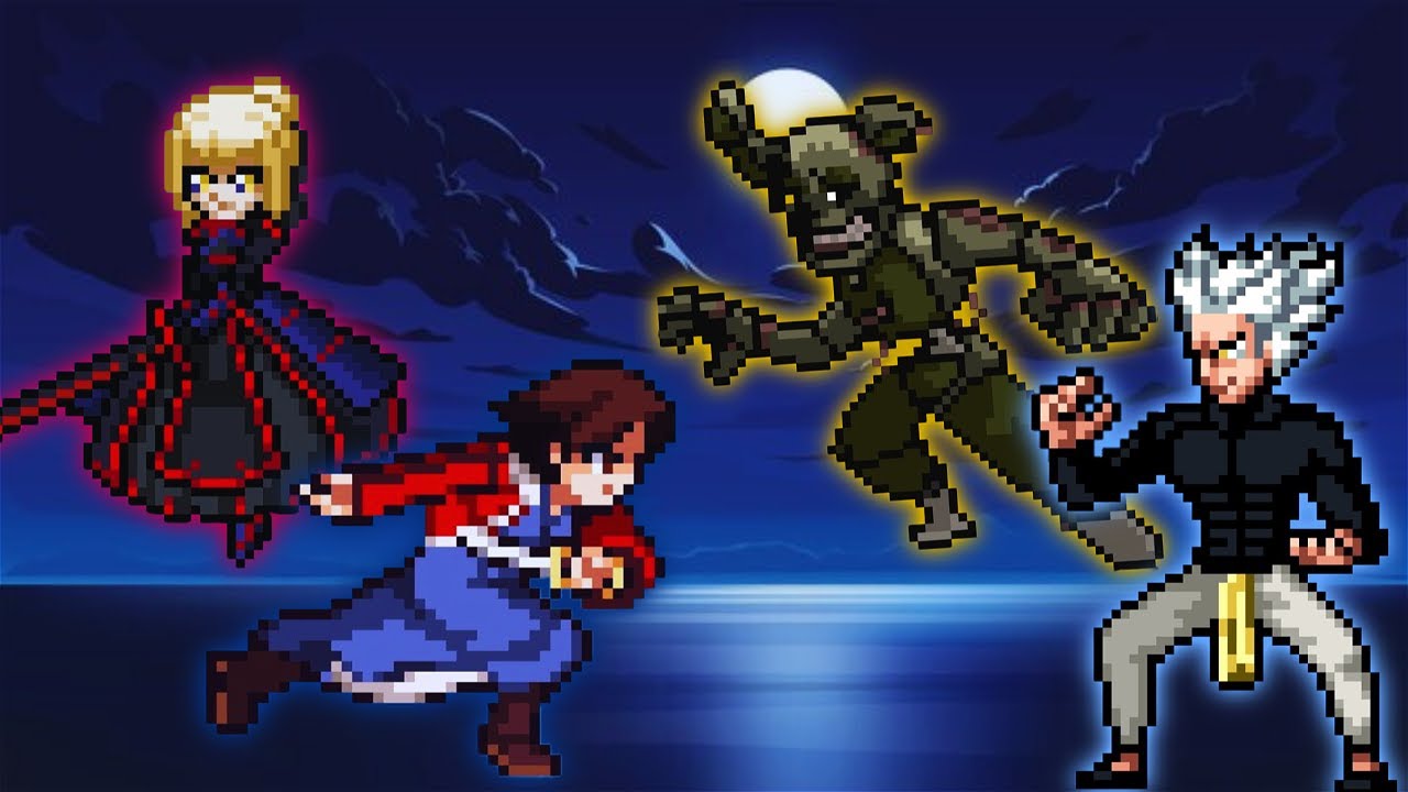 Garou & Springtrap Vs Alter saber & Shiki in Jump Force Mugen - YouTube