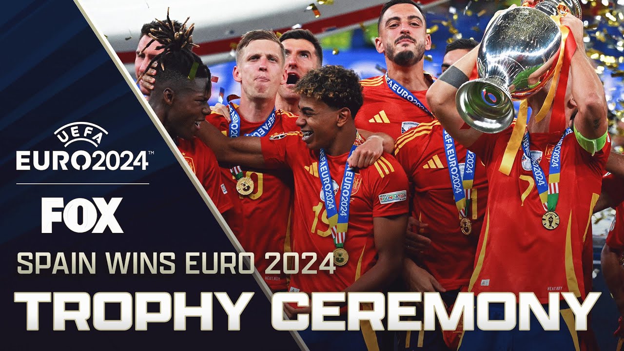 UEFA Euro 2024 Final: Spain's trophy ceremony following 2-1 victory ...