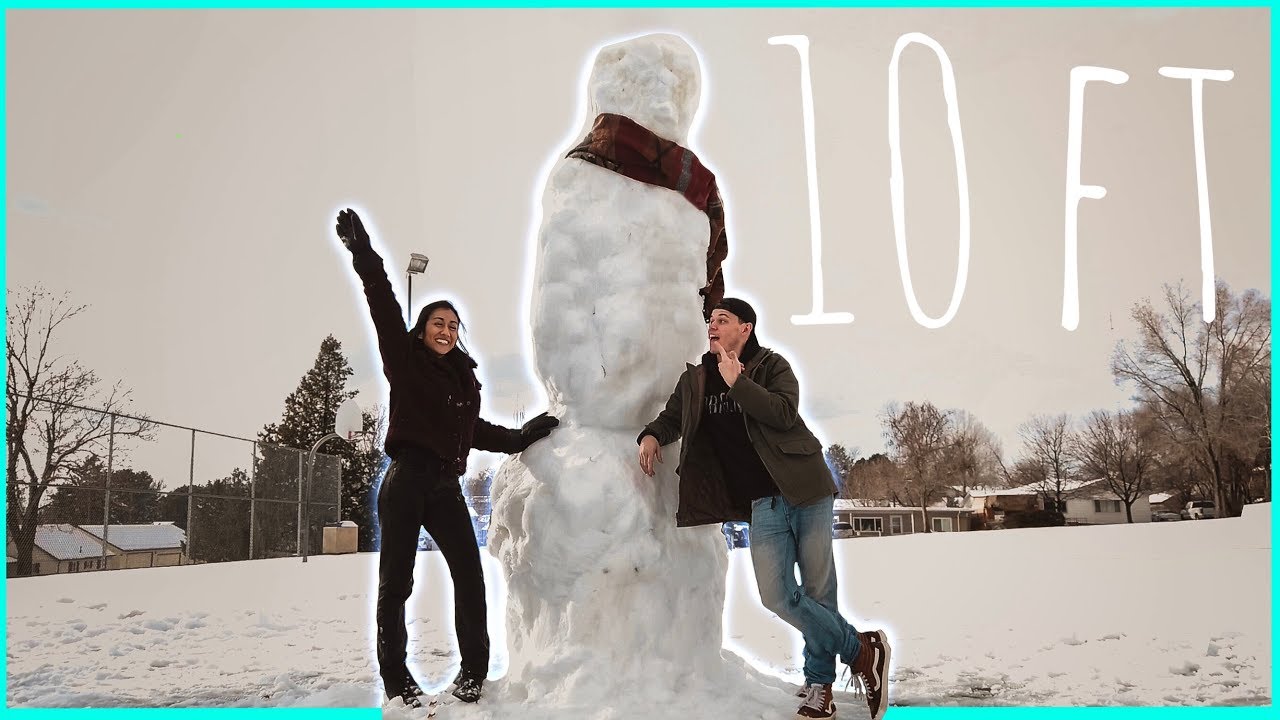 We Built A 10 Foot Snowman! | THINGS GET CRAZY!! - YouTube