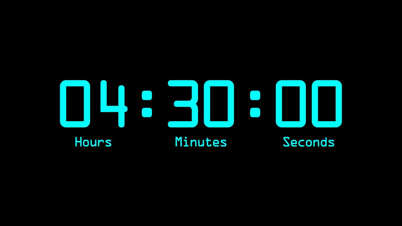 4 Hours and 30 Minutes Countdown Timer with Alarm & Time Markers ...