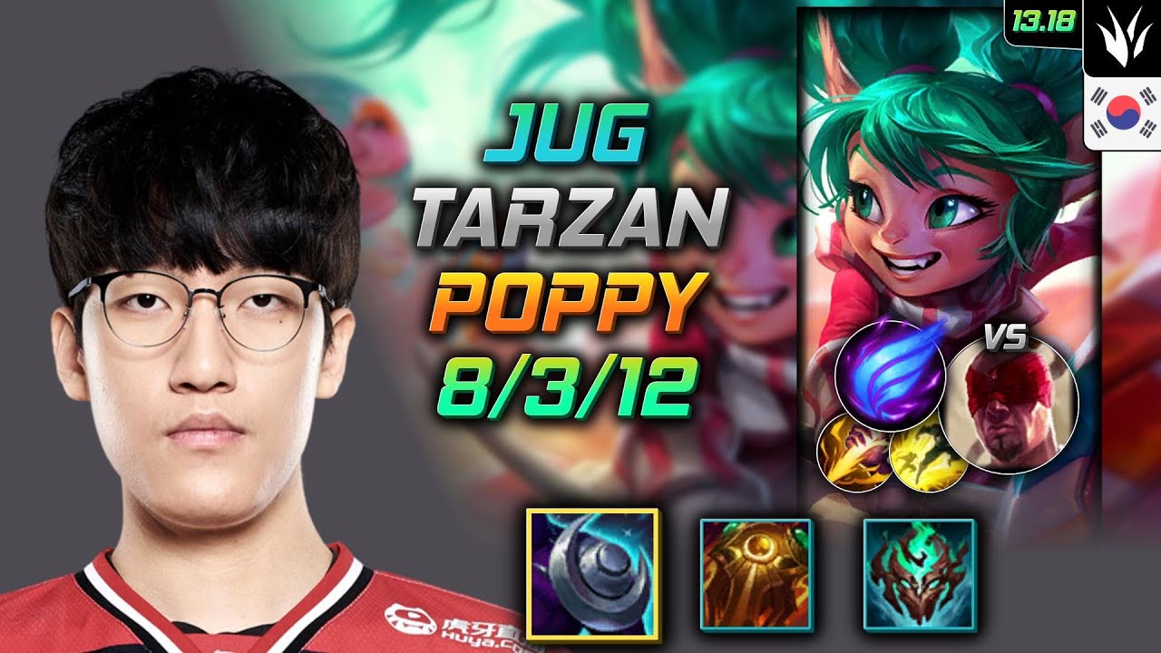 Poppy Jungle Build Tarzan Evenshroud Phase Rush - LOL KR Challenger ...