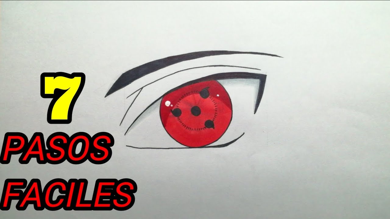 Como dibujar el SHARINGAN en 7 pasos faciles / How to draw Sharingan ...