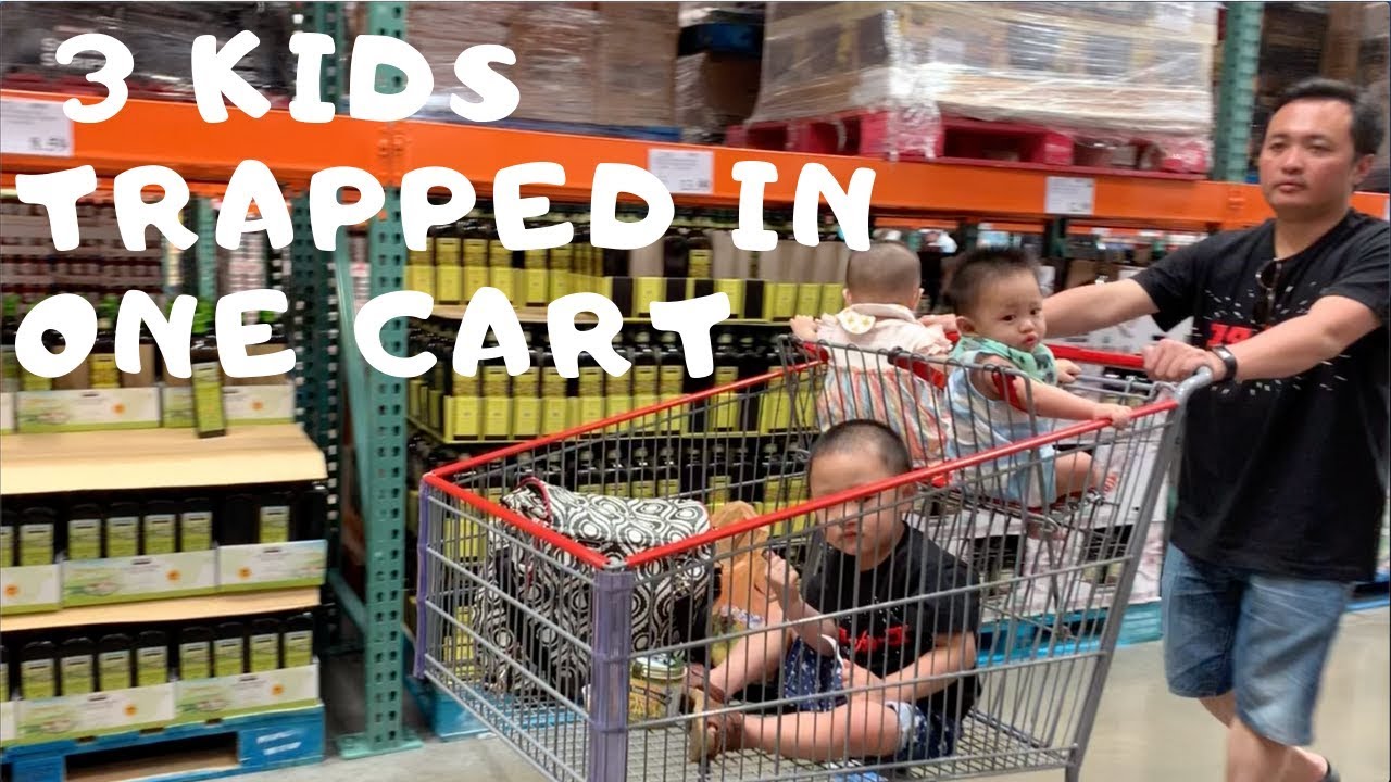 THREE KIDS TRAPPED IN A CART AT GROCERY #grocery #costco #nathkayken # ...