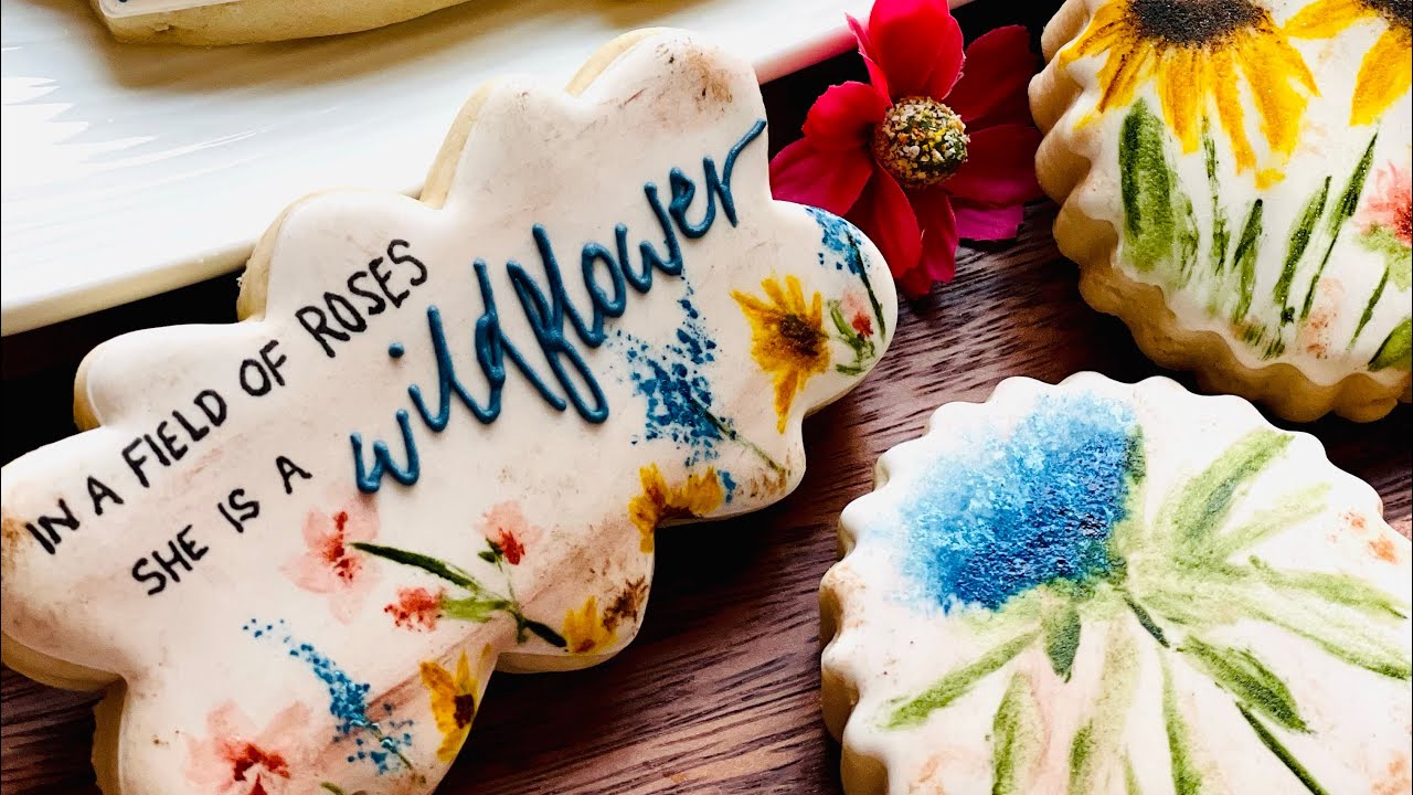 How to Watercolor Wildflower Cookies - YouTube