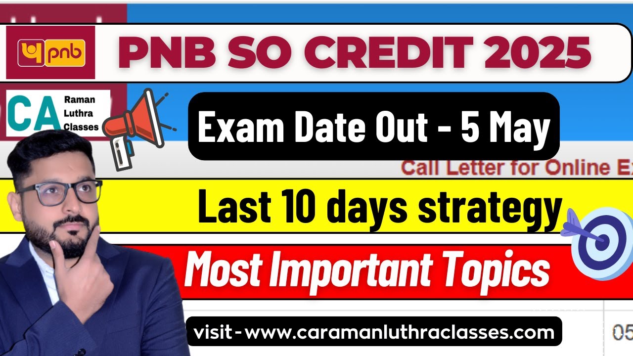 PNB SO Credit 2025 | EXAM Date Out | Important TOPICs | 1500 MCQs to ...
