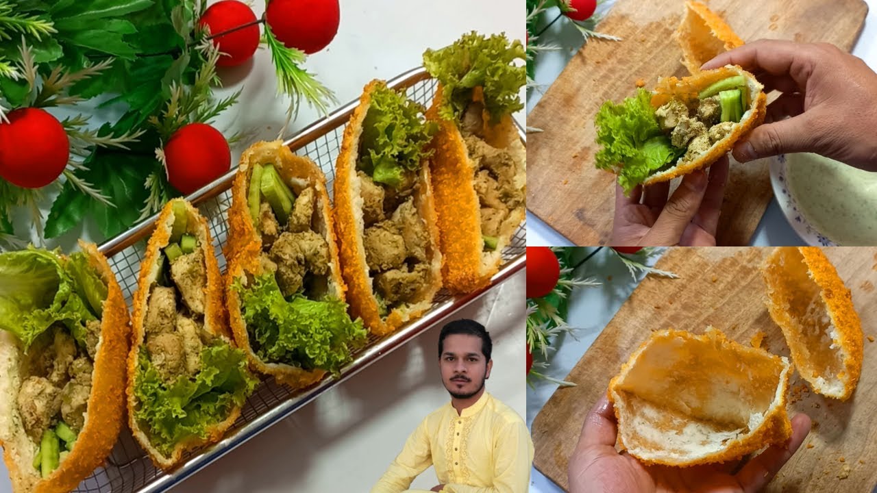 Malai Chicken Bread Pockets Recipe by Alif Kitchen | Malai Boti Bread ...