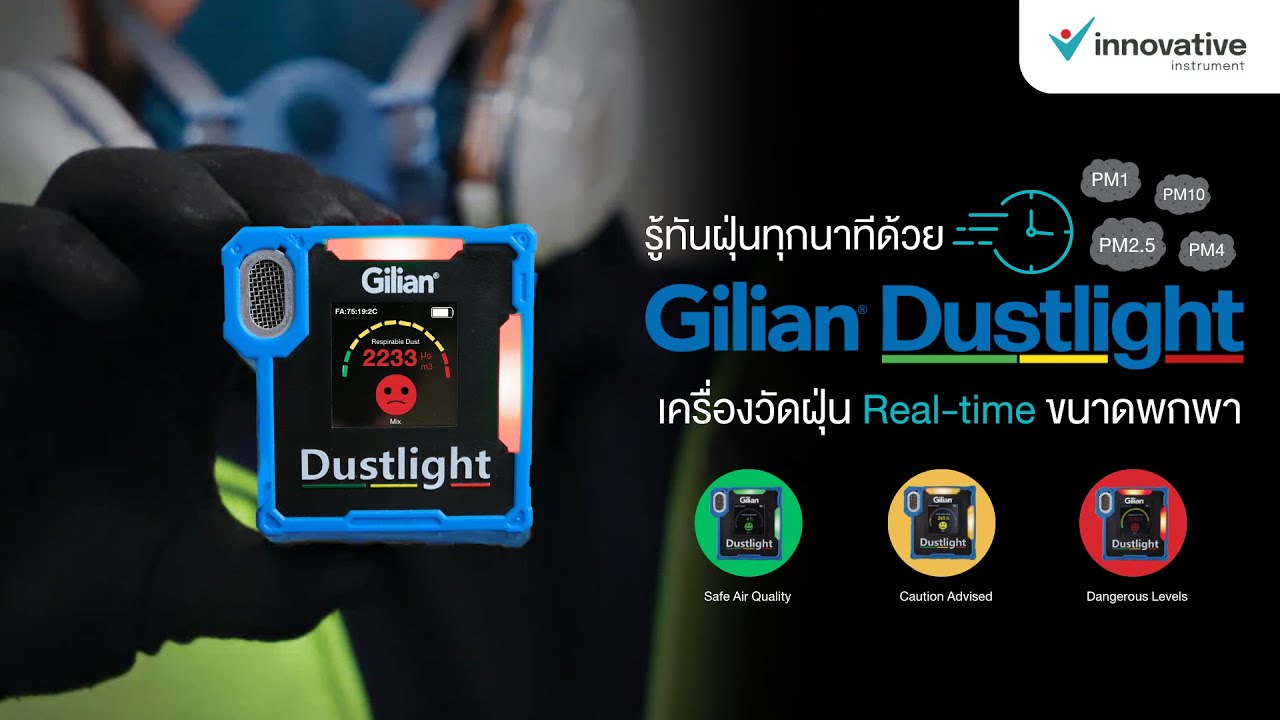 เครื่องวัดฝุ่น Real Time Gilian DustLight - YouTube