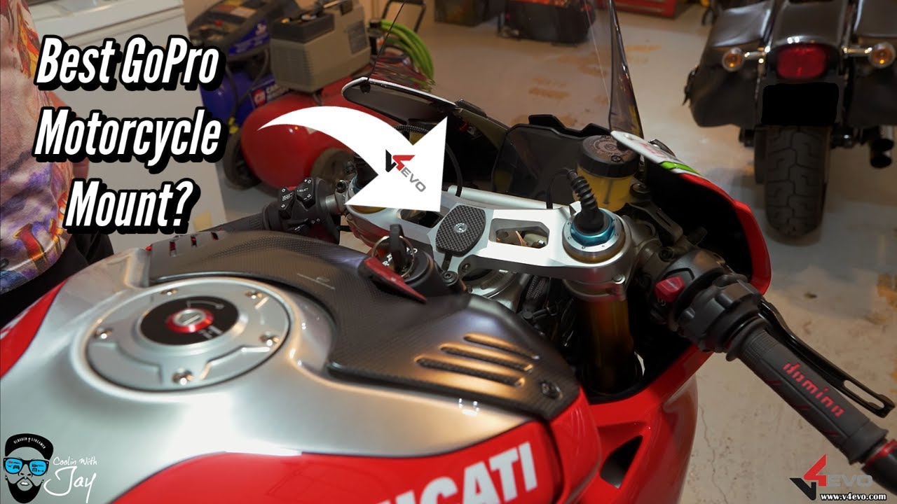 Best Motorcycle GoPro Mount? V4evo Gopro Mount Install & Review - YouTube