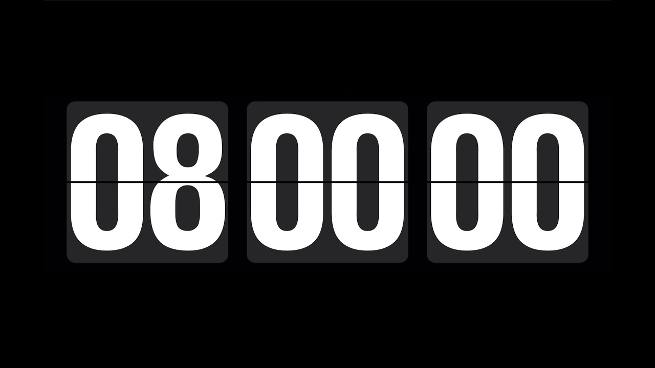 8 hour countdown, Timer & alarm flip clock. - YouTube