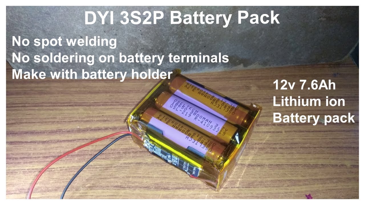 DIY Battery Pack with battery holder 3S2P - YouTube