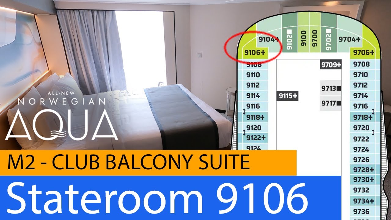 Norwegian Aqua stateroom 9106 - M2 Club Balcony Suite - YouTube