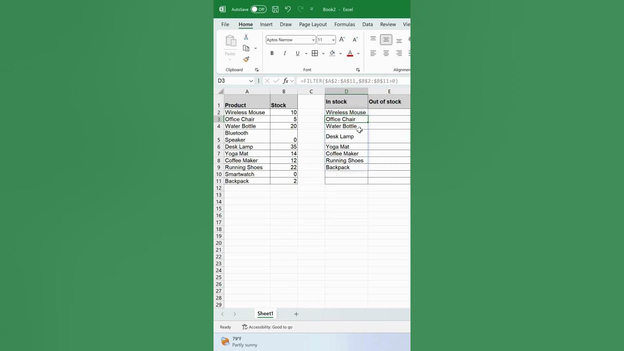 Dont Manage Your Product Stock In Excel Like This Filter Formula Exceltips Excel