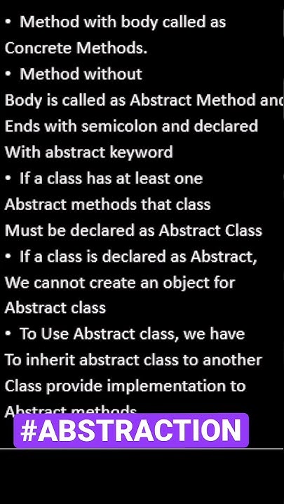 What Is Abstraction Core Java Interview Question Selenium Core Java Interview Question Youtube