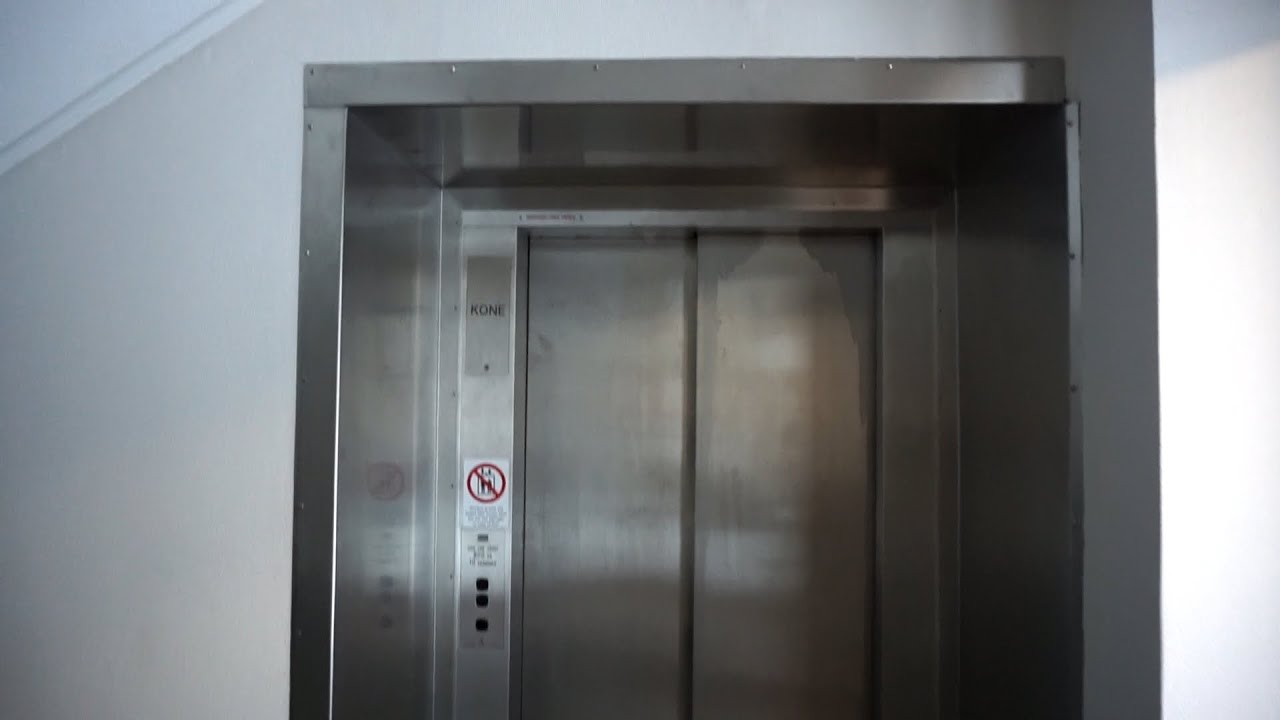 KONE roped hydraulic elevator with 90 degree doors @ Wallingatan 24 ...