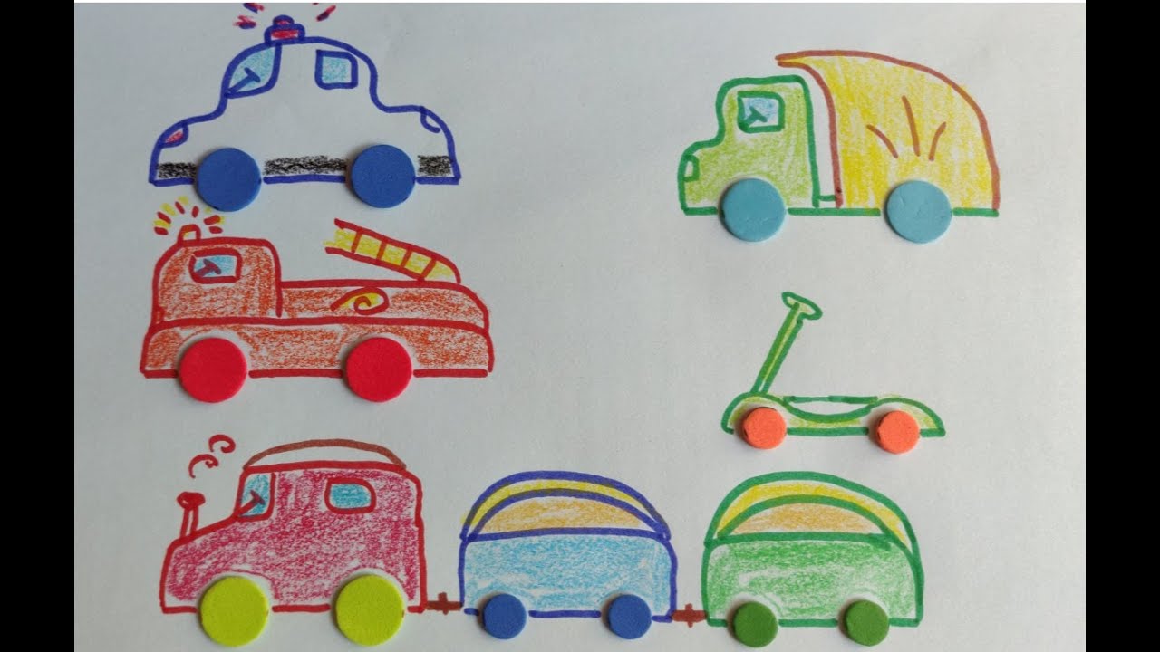 How to draw transportation on land - YouTube