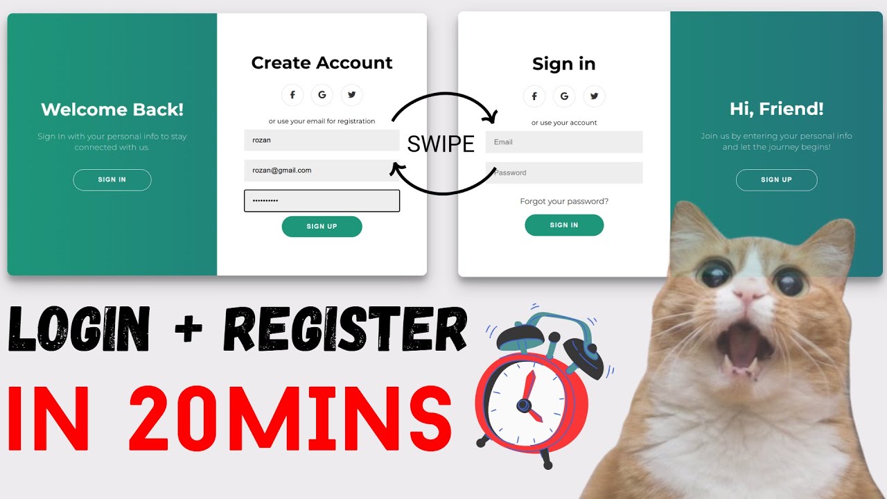 How to Create a Stylish Sliding Login/Register Box in 20 Minutes | HTML ...