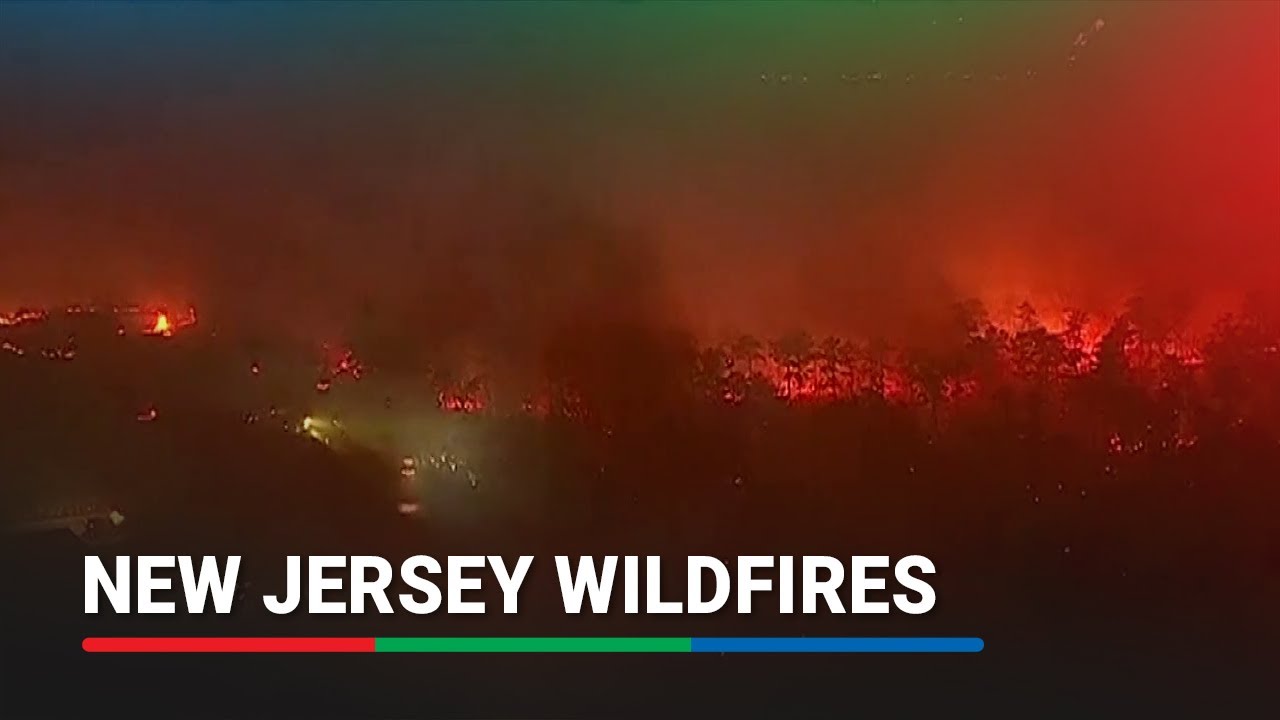 Aerials show dramatic wildfires burning across New Jersey, residents evacuate - YouTube