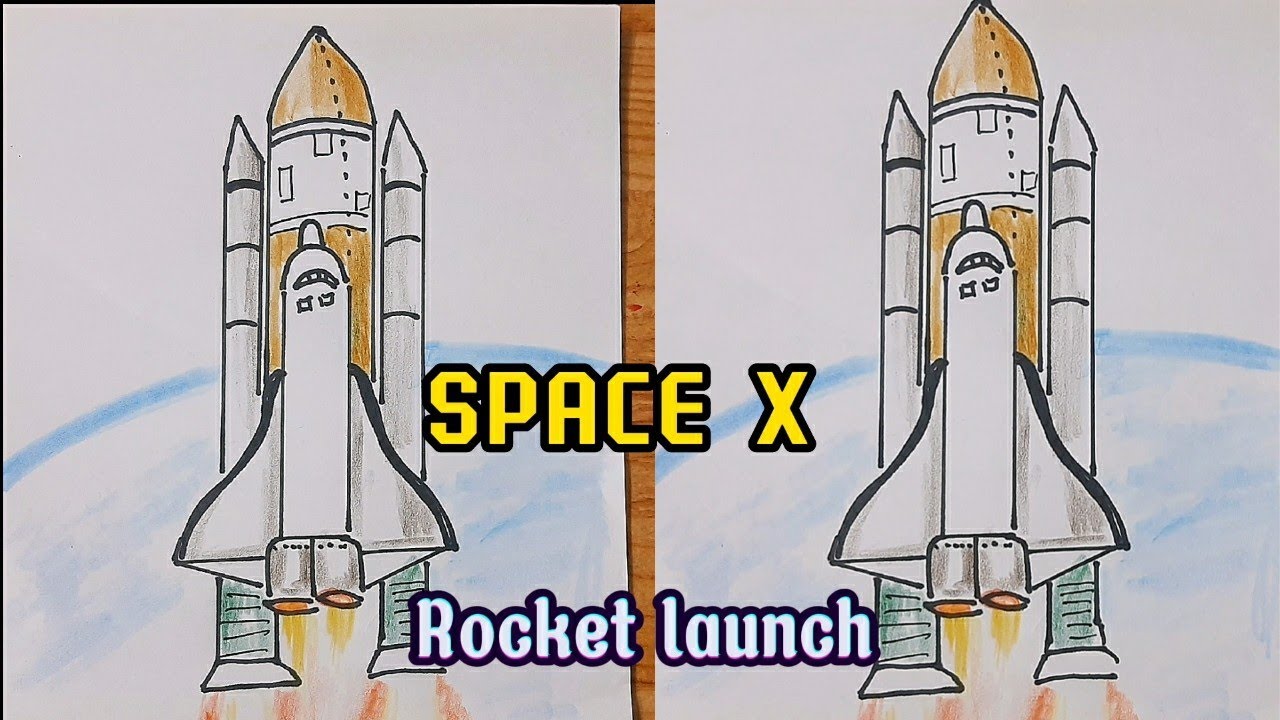 How to Draw a NASA Space Shuttle | Cute draw STN - YouTube