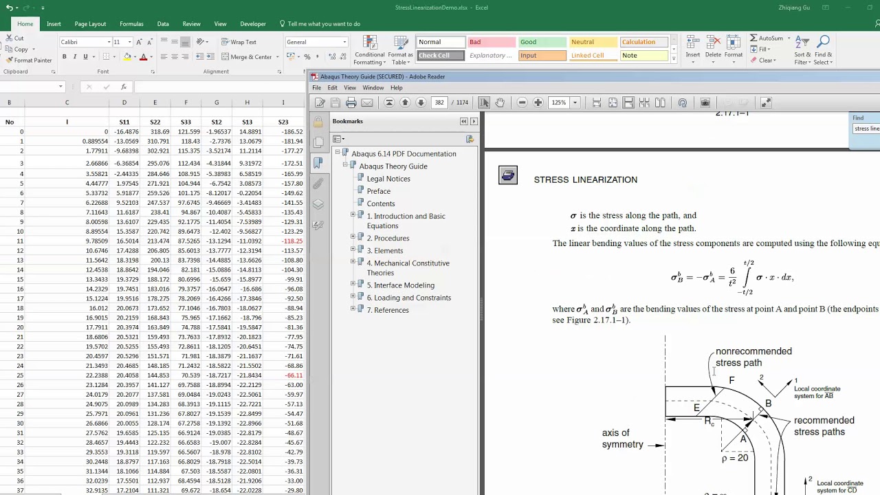 Explanation of stress linearization in ABAQUS - YouTube