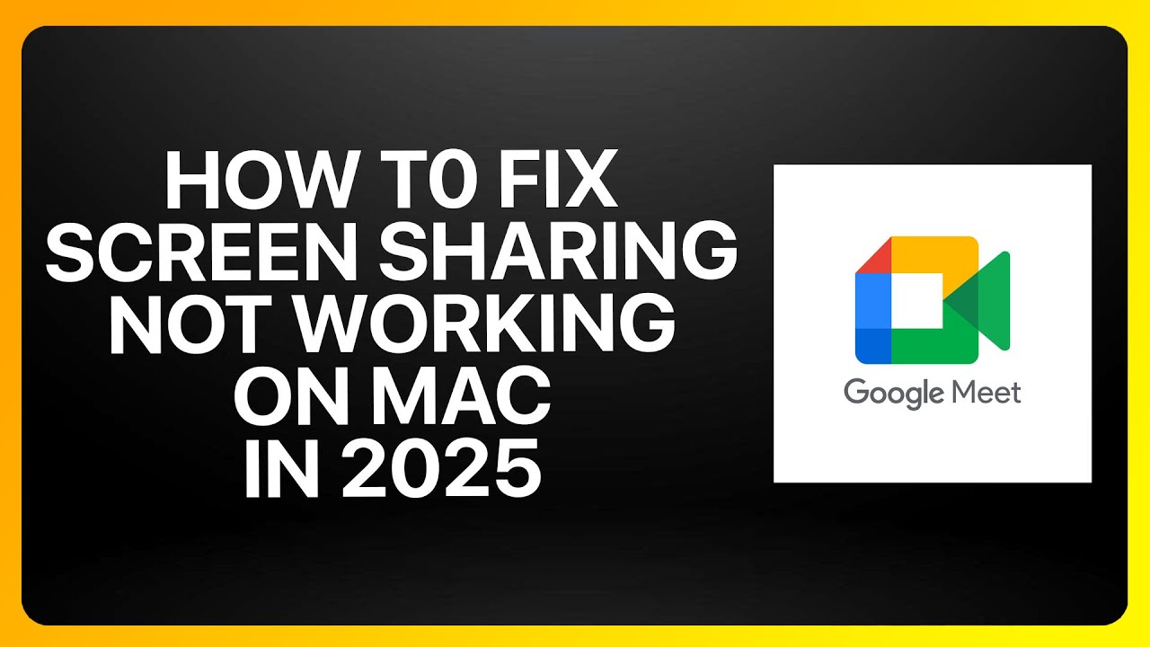 How To Fix Screen Sharing Not Working On Mac in Google Meet ! Tutorial ...