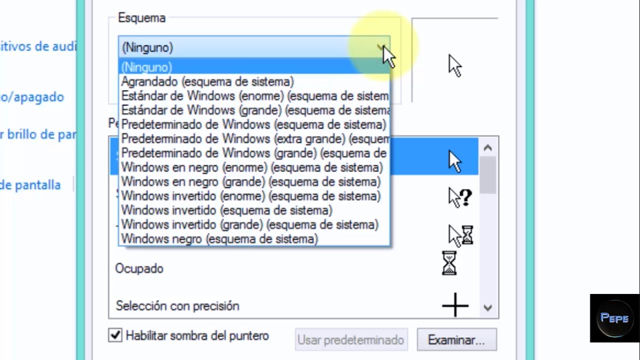 Cómo PERSONALIZAR, nuestro PUNTERO del RATÓN/MOUSE, con los Esquemas ...