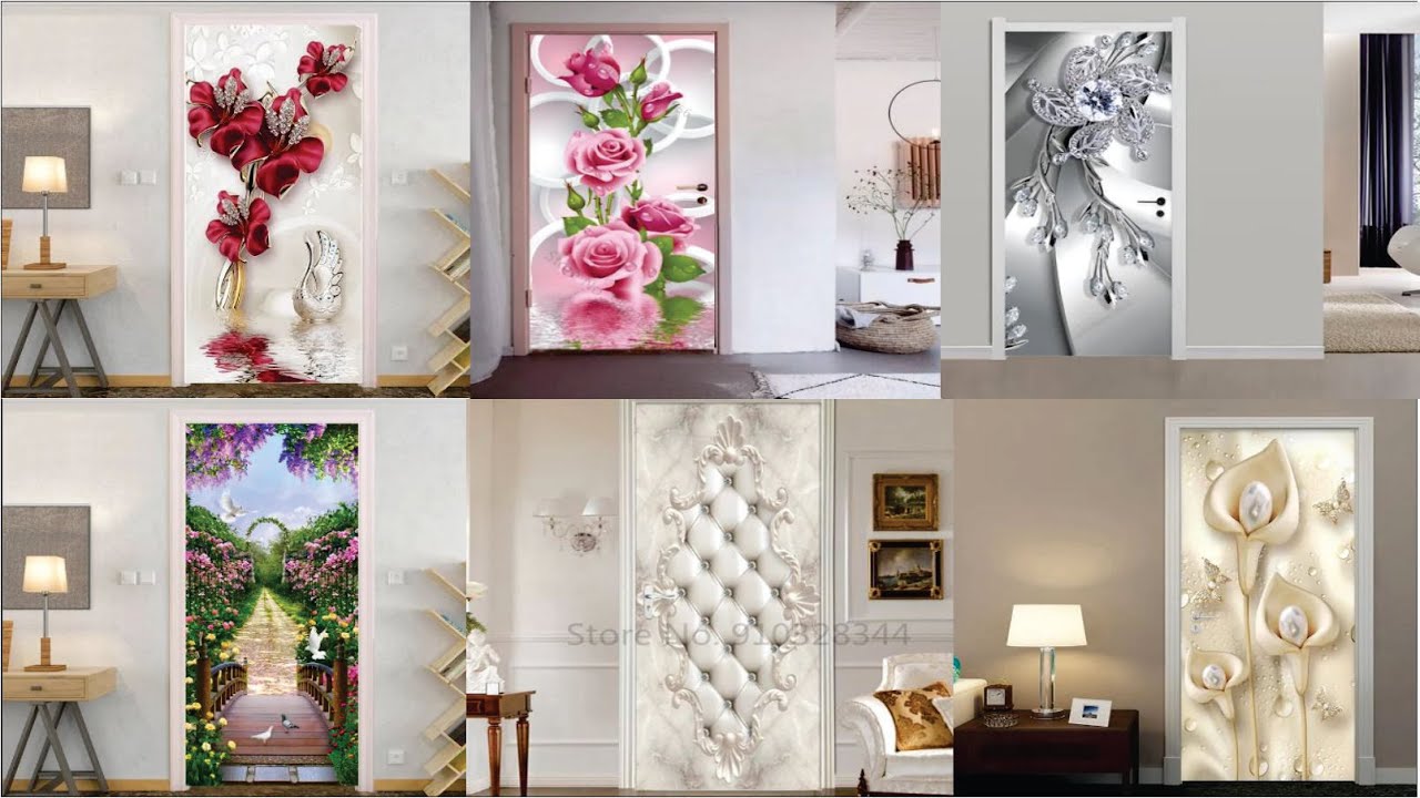 Beautiful 3d Door Design Beautiful Door Wallpaper Design - YouTube