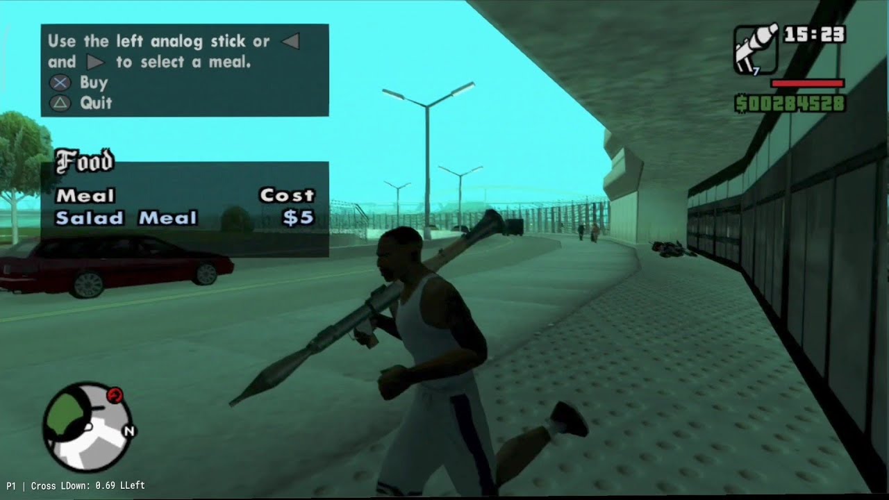 GTA-SA PS2 Emu Zero star glitch, Om0 Viglante & Food menu setup - YouTube