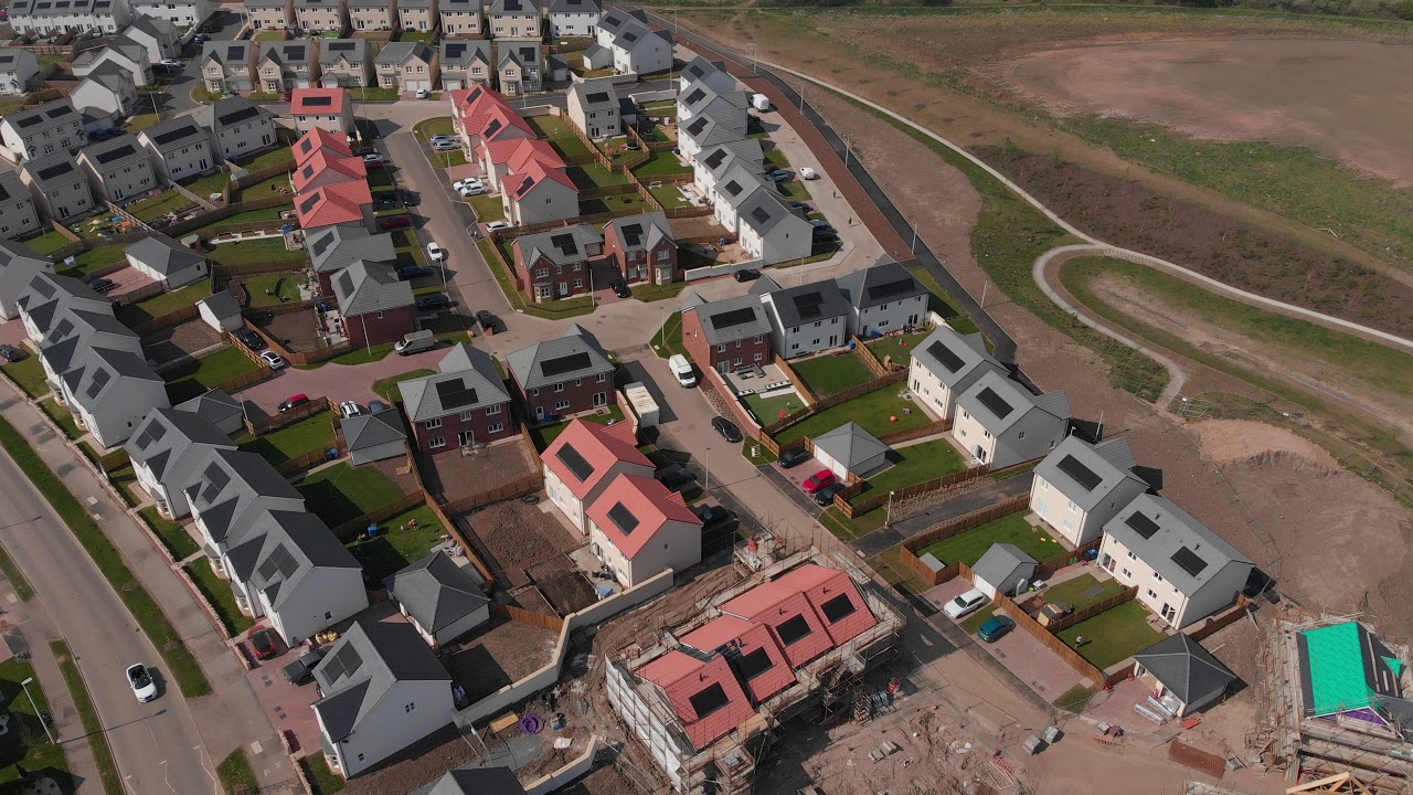 Danderhall Shawfair 4k DJI Drone footage New built comparison Millers ...